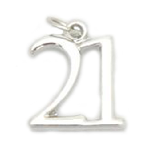 Number 21 Charm | Charm Supplies